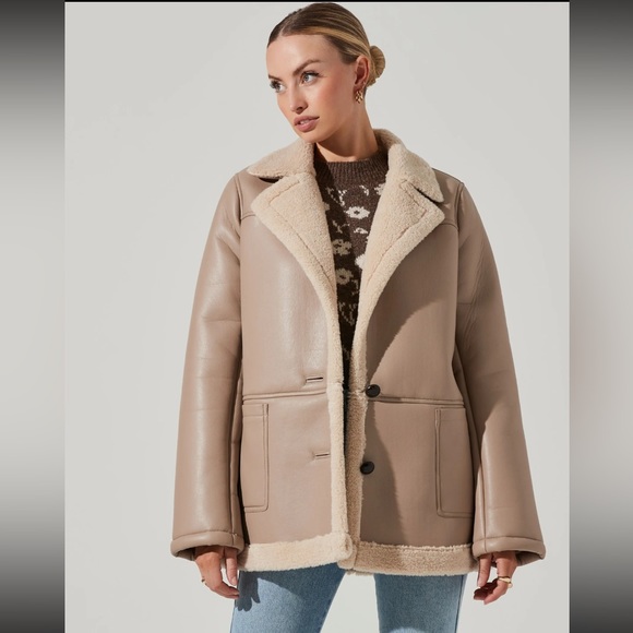 Astr | Jackets & Coats | Francine Faux Leather Shearling Jacket Astr ...